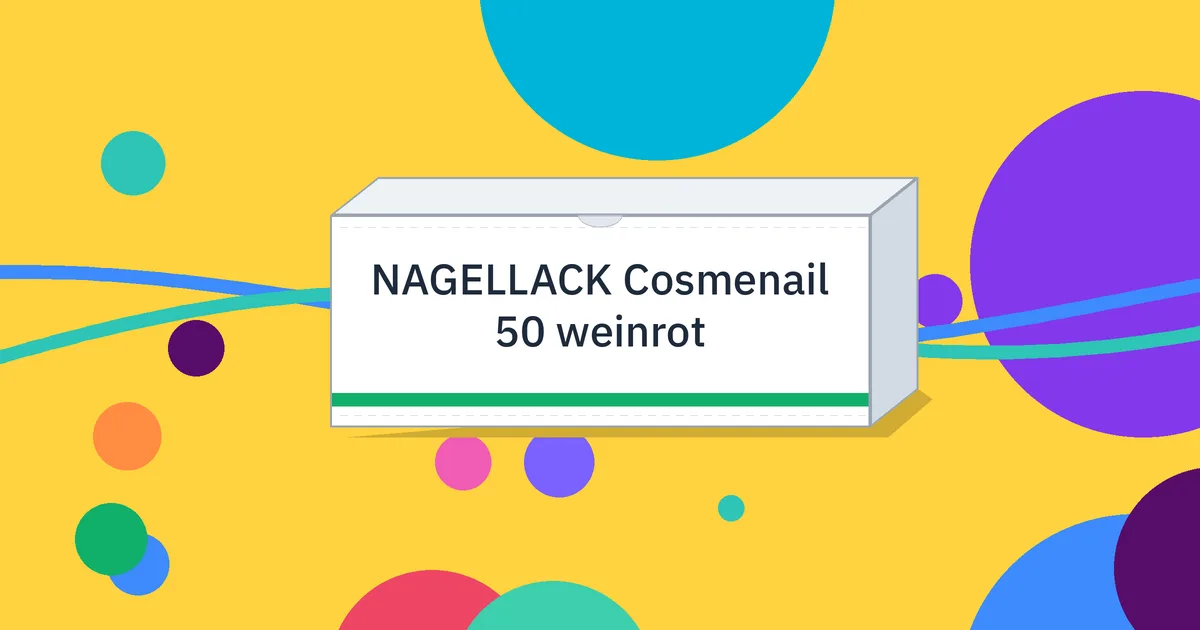 Symbolbild: Packung mit der Aufschrift NAGELLACK Cosmenail 50 weinrot (PZN 11688005) – Verfügbarkeit und Bezug in Apotheken in Frankfurt am Main