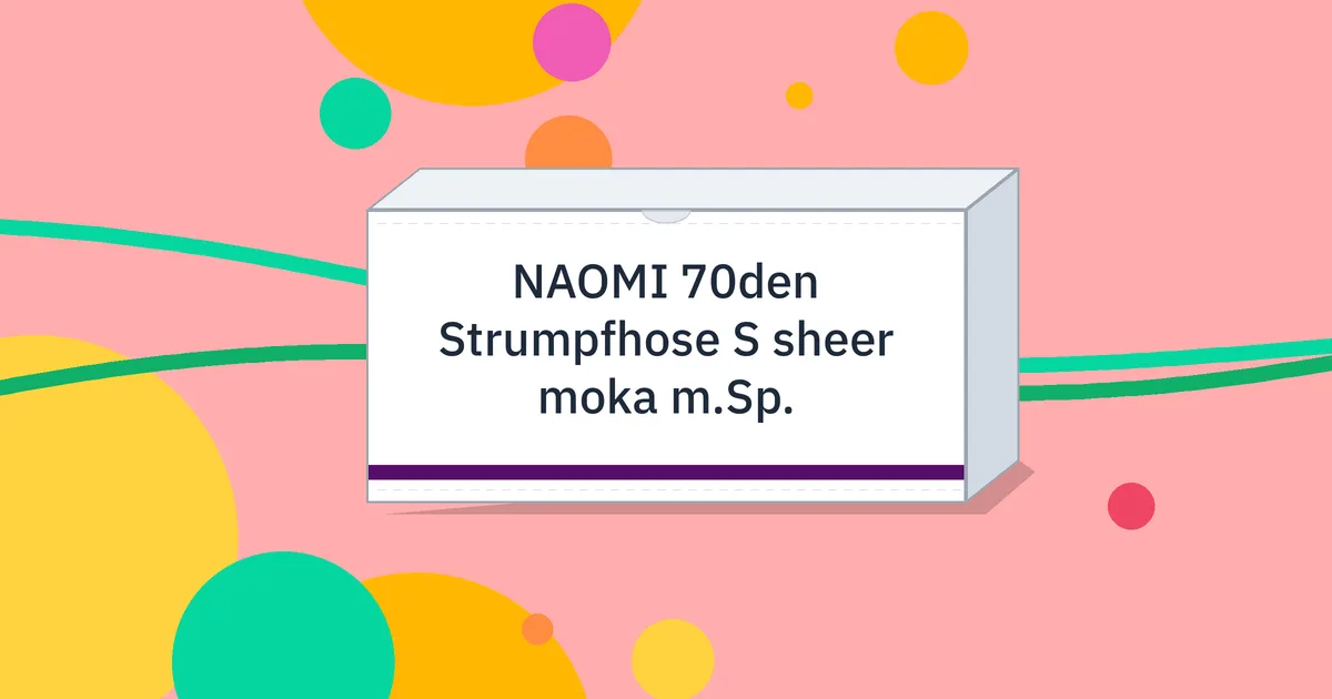 Symbolbild: Packung mit der Aufschrift NAOMI 70den Strumpfhose S sheer moka m.Sp. (PZN 16179395) – Verfügbarkeit und Bezug in Apotheken in Frankfurt am Main