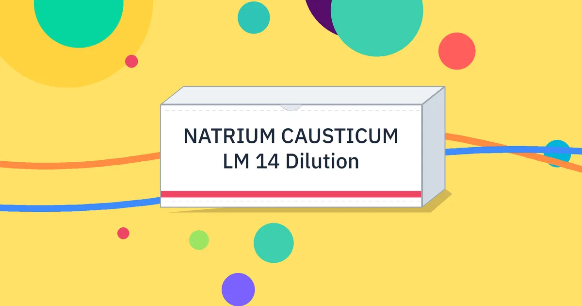 Symbolbild: Packung mit der Aufschrift NATRIUM CAUSTICUM LM 14 Dilution (PZN 12962069) – Verfügbarkeit und Bezug in Apotheken in Frankfurt am Main