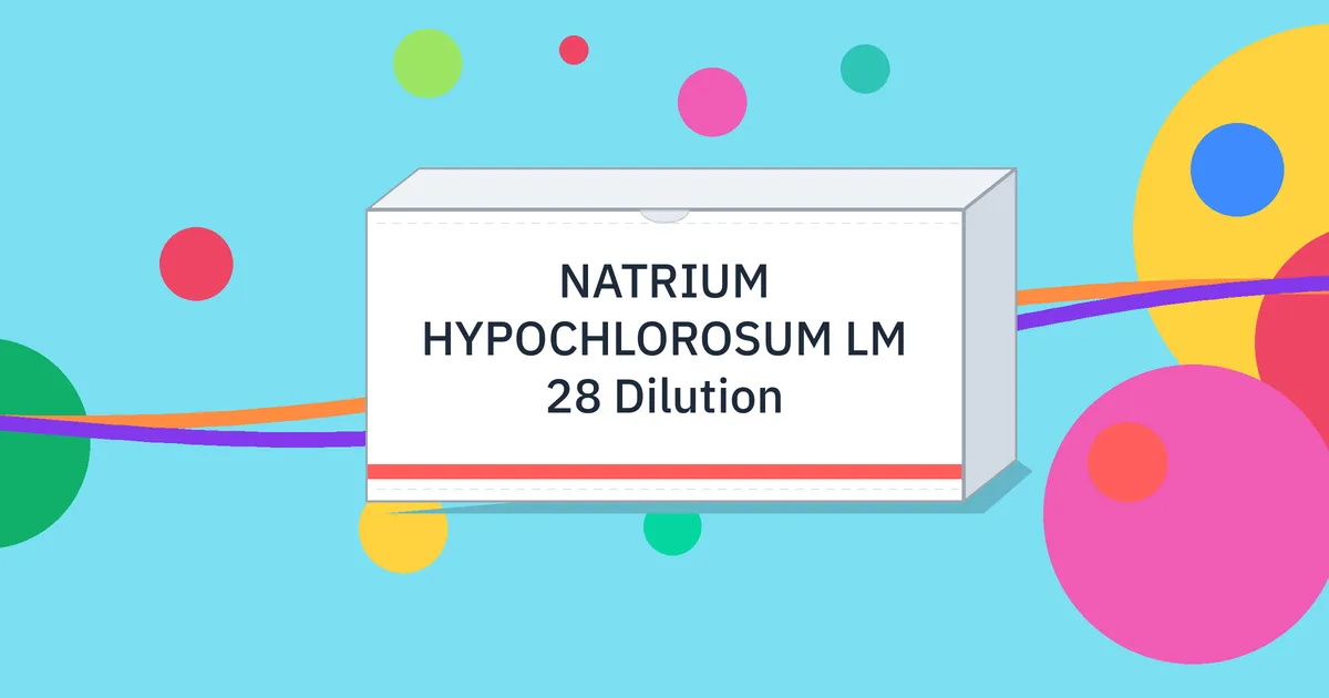 Symbolbild: Packung mit der Aufschrift NATRIUM HYPOCHLOROSUM LM 28 Dilution (PZN 12963152) – Verfügbarkeit und Bezug in Apotheken in Frankfurt am Main