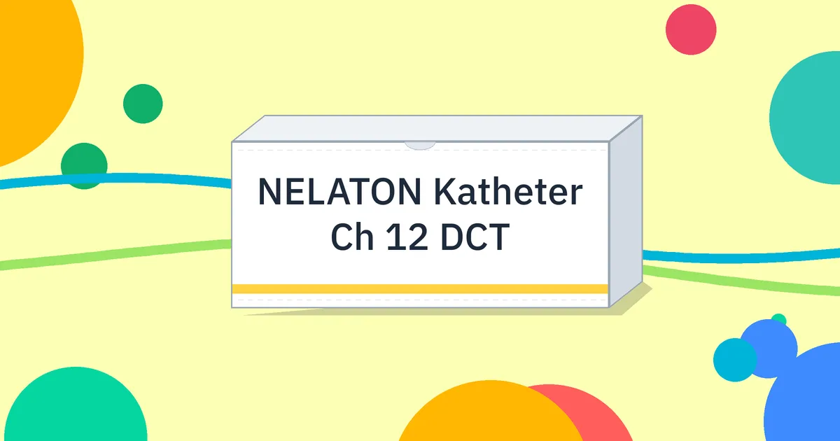 Symbolbild: Packung mit der Aufschrift NELATON Katheter Ch 12 DCT (PZN 02847775) – Verfügbarkeit und Bezug in Apotheken in Frankfurt am Main