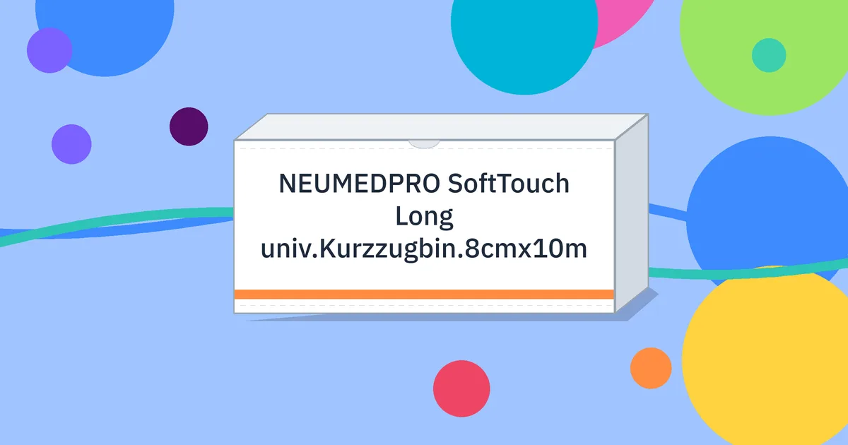 Symbolbild: Packung mit der Aufschrift NEUMEDPRO SoftTouch Long univ.Kurzzugbin.8cmx10m (PZN 19554103) – Verfügbarkeit und Bezug in Apotheken in Frankfurt am Main