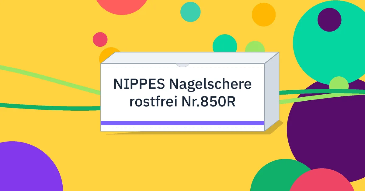Symbolbild: Packung mit der Aufschrift NIPPES Nagelschere rostfrei Nr.850R (PZN 07798076) – Verfügbarkeit und Bezug in Apotheken in Frankfurt am Main