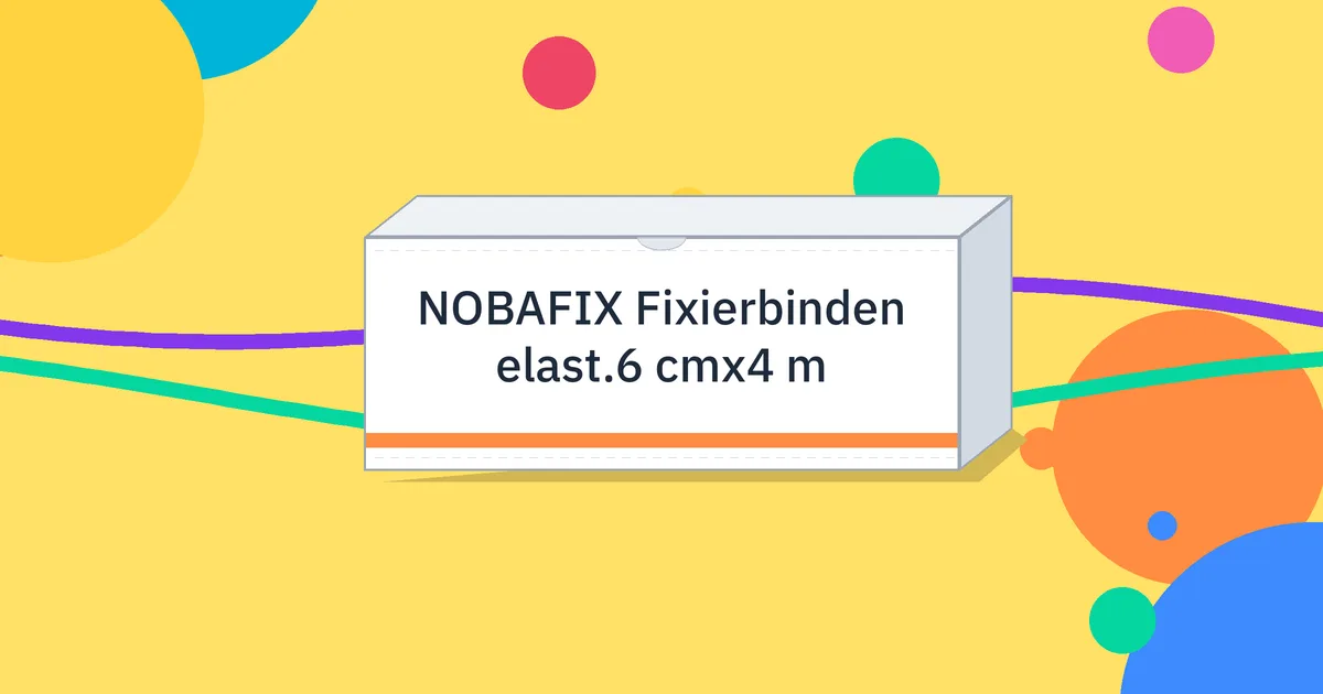 Symbolbild: Packung mit der Aufschrift NOBAFIX Fixierbinden elast.6 cmx4 m (PZN 16028130) – Verfügbarkeit und Bezug in Apotheken in Frankfurt am Main