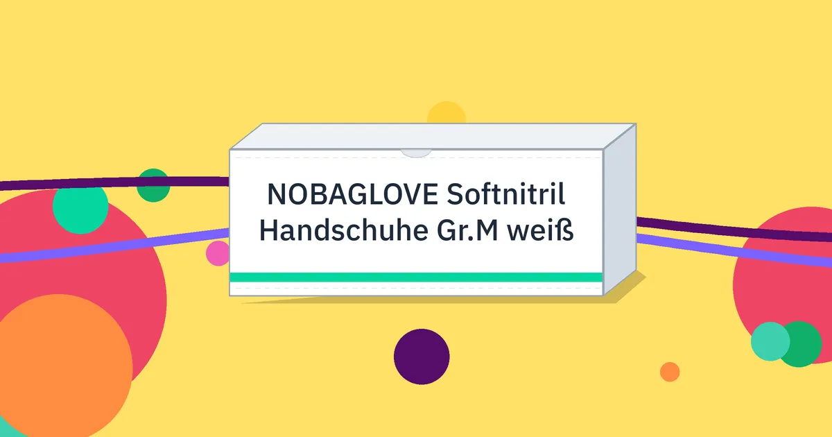 Symbolbild: Packung mit der Aufschrift NOBAGLOVE Softnitril Handschuhe Gr.M weiß (PZN 10100174) – Verfügbarkeit und Bezug in Apotheken in Frankfurt am Main