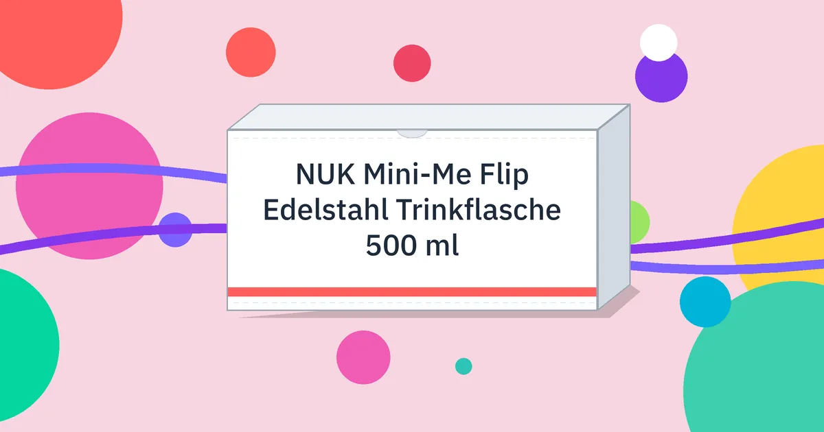 Symbolbild: Packung mit der Aufschrift NUK Mini-Me Flip Edelstahl Trinkflasche 500 ml (PZN 18709035) – Verfügbarkeit und Bezug in Apotheken in Frankfurt am Main