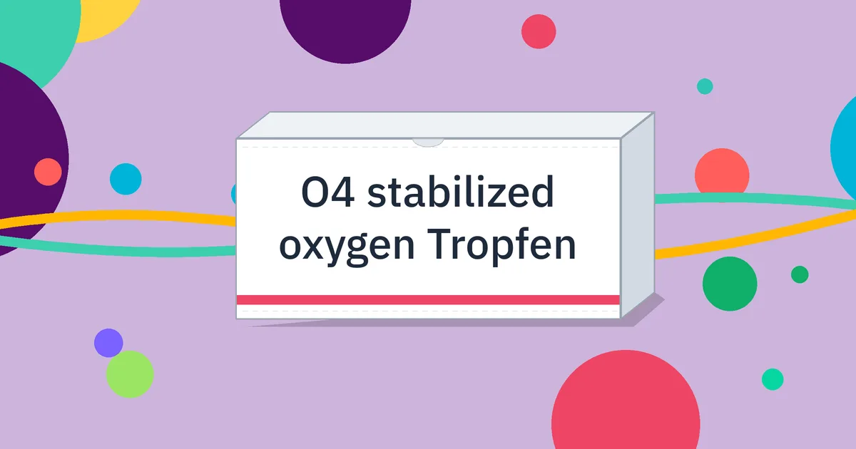 Symbolbild: Packung mit der Aufschrift O4 stabilized oxygen Tropfen (PZN 16759997) – Verfügbarkeit und Bezug in Apotheken in Frankfurt am Main