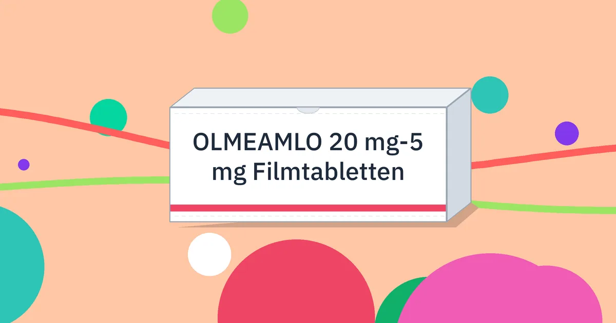 Symbolbild: Packung mit der Aufschrift OLMEAMLO 20 mg-5 mg Filmtabletten (PZN 13724366) – Verfügbarkeit und Bezug in Apotheken in Frankfurt am Main
