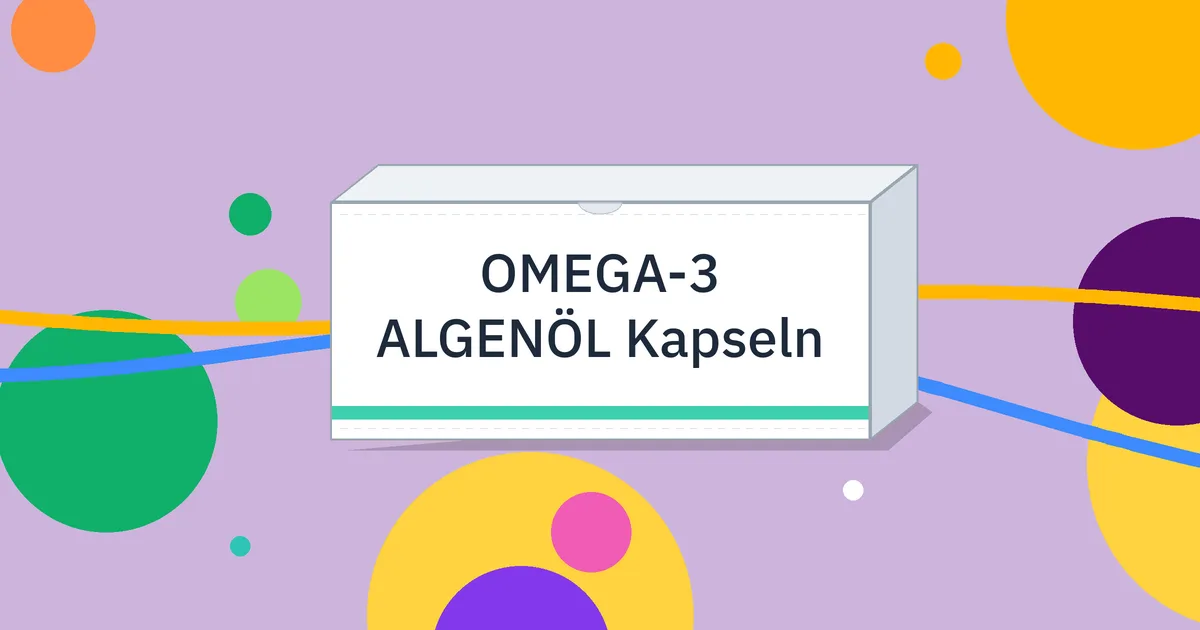 Symbolbild: Packung mit der Aufschrift OMEGA-3 ALGENÖL Kapseln (PZN 17520471) – Verfügbarkeit und Bezug in Apotheken in Frankfurt am Main