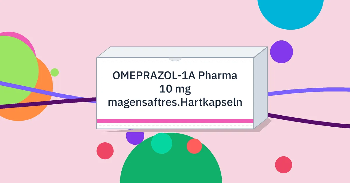 Symbolbild: Packung mit der Aufschrift OMEPRAZOL-1A Pharma 10 mg magensaftres.Hartkapseln (PZN 00634845) – Verfügbarkeit und Bezug in Apotheken in Frankfurt am Main