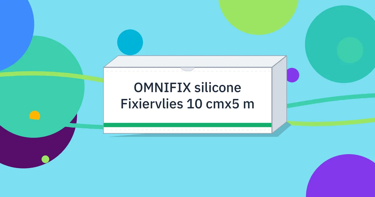 Symbolbild: Packung mit der Aufschrift OMNIFIX silicone Fixiervlies 10 cmx5 m (PZN 19905028) – Verfügbarkeit und Bezug in Apotheken in Frankfurt am Main