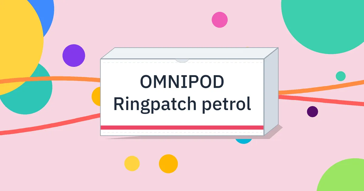 Symbolbild: Packung mit der Aufschrift OMNIPOD Ringpatch petrol (PZN 19865524) – Verfügbarkeit und Bezug in Apotheken in Frankfurt am Main