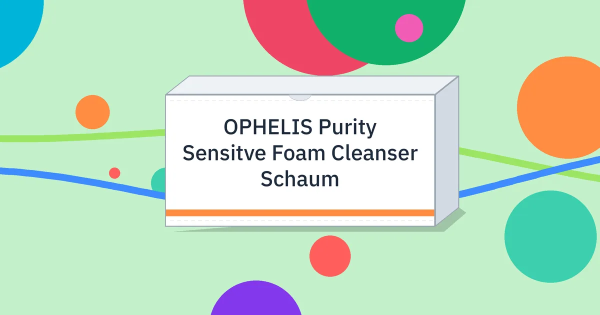 Symbolbild: Packung mit der Aufschrift OPHELIS Purity Sensitve Foam Cleanser Schaum (PZN 19441712) – Verfügbarkeit und Bezug in Apotheken in Frankfurt am Main