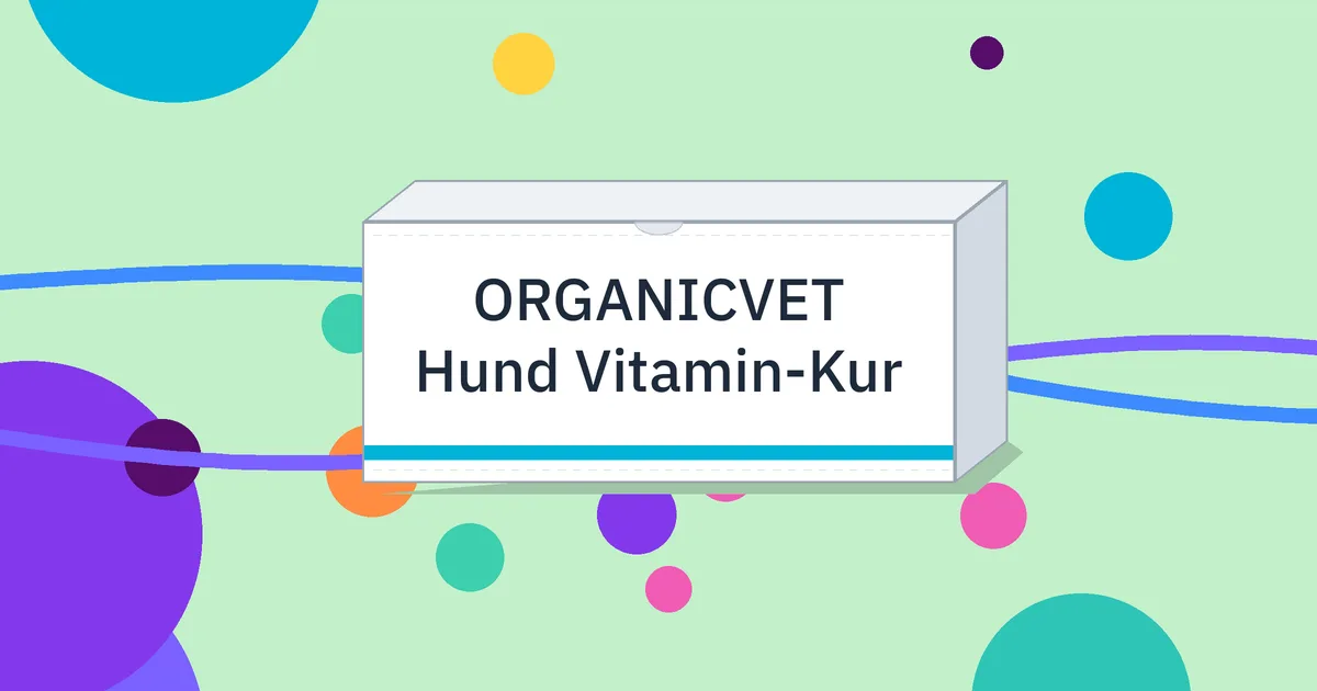 Symbolbild: Packung mit der Aufschrift ORGANICVET Hund Vitamin-Kur (PZN 10921853) – Verfügbarkeit und Bezug in Apotheken in Frankfurt am Main