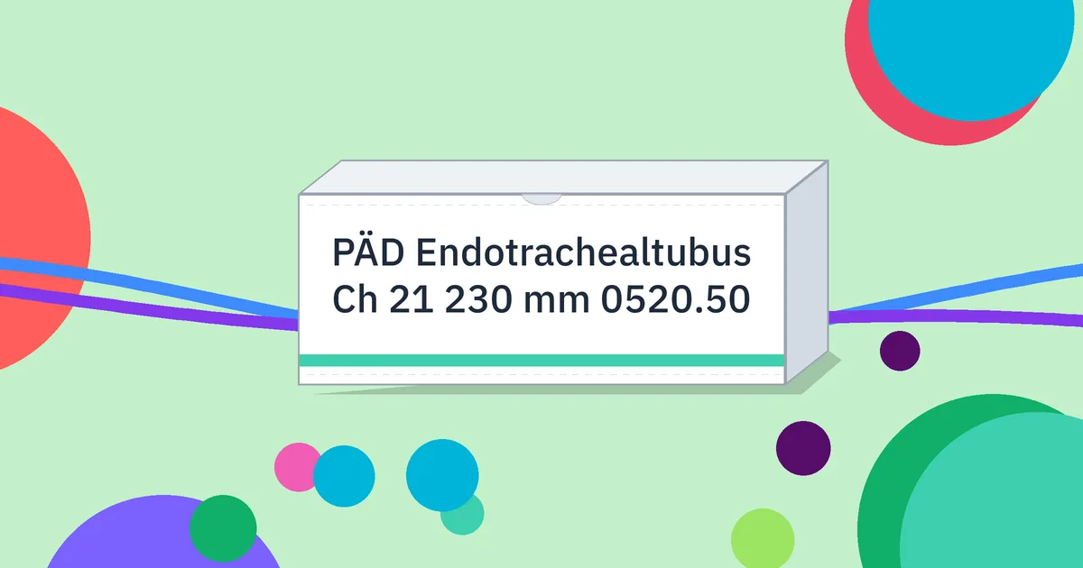 Symbolbild: Packung mit der Aufschrift PÄD Endotrachealtubus Ch 21 230 mm 0520.50 (PZN 00911977) – Verfügbarkeit und Bezug in Apotheken in Frankfurt am Main