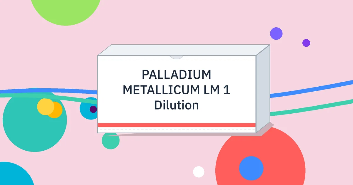 Symbolbild: Packung mit der Aufschrift PALLADIUM METALLICUM LM 1 Dilution (PZN 12975238) – Verfügbarkeit und Bezug in Apotheken in Frankfurt am Main