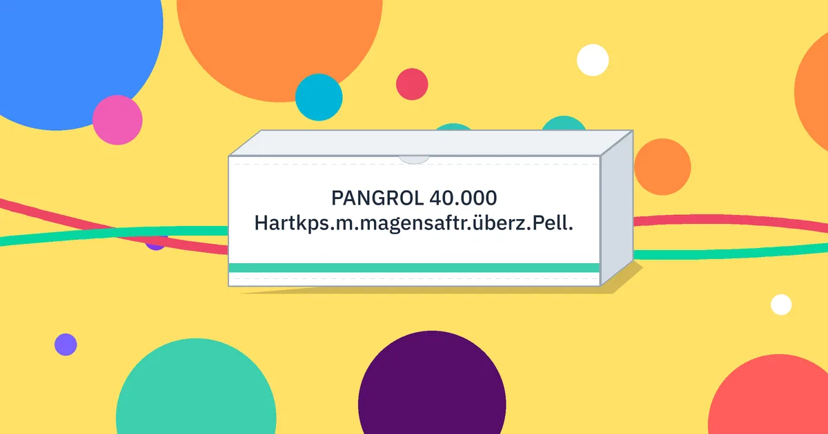 Symbolbild: Packung mit der Aufschrift PANGROL 40.000 Hartkps.m.magensaftr.überz.Pell. (PZN 02537833) – Verfügbarkeit und Bezug in Apotheken in Frankfurt am Main