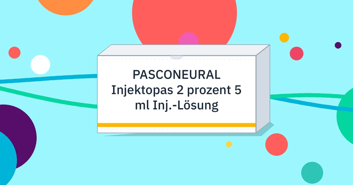 Symbolbild: Packung mit der Aufschrift PASCONEURAL Injektopas 2 prozent 5 ml Inj.-Lösung (PZN 11170030) – Verfügbarkeit und Bezug in Apotheken in Frankfurt am Main