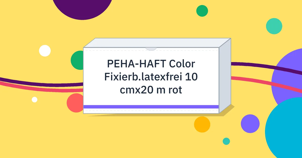 Symbolbild: Packung mit der Aufschrift PEHA-HAFT Color Fixierb.latexfrei 10 cmx20 m rot (PZN 14374483) – Verfügbarkeit und Bezug in Apotheken in Frankfurt am Main