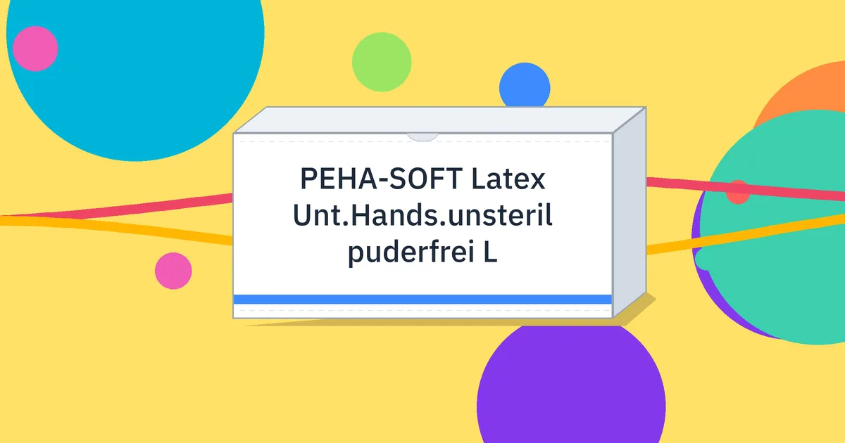 Symbolbild: Packung mit der Aufschrift PEHA-SOFT Latex Unt.Hands.unsteril puderfrei L (PZN 07126891) – Verfügbarkeit und Bezug in Apotheken in Frankfurt am Main