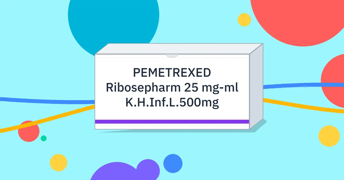 Symbolbild: Packung mit der Aufschrift PEMETREXED Ribosepharm 25 mg-ml K.H.Inf.L.500mg (PZN 14446691) – Verfügbarkeit und Bezug in Apotheken in Frankfurt am Main