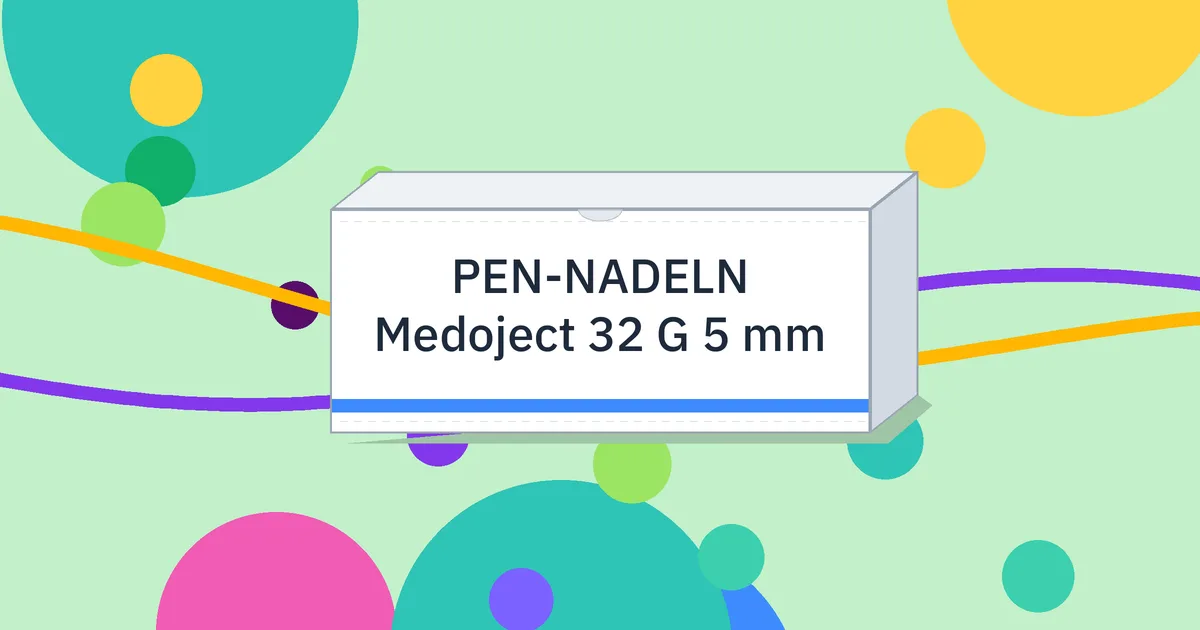 Symbolbild: Packung mit der Aufschrift PEN-NADELN Medoject 32 G 5 mm (PZN 18489645) – Verfügbarkeit und Bezug in Apotheken in Frankfurt am Main