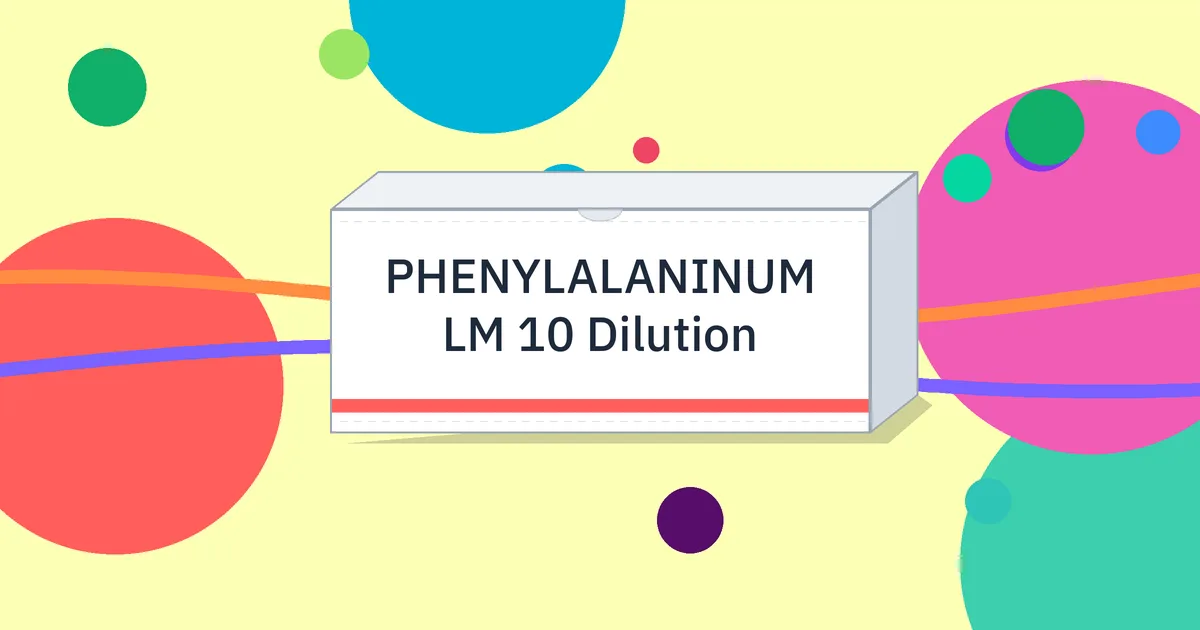 Symbolbild: Packung mit der Aufschrift PHENYLALANINUM LM 10 Dilution (PZN 13783883) – Verfügbarkeit und Bezug in Apotheken in Frankfurt am Main