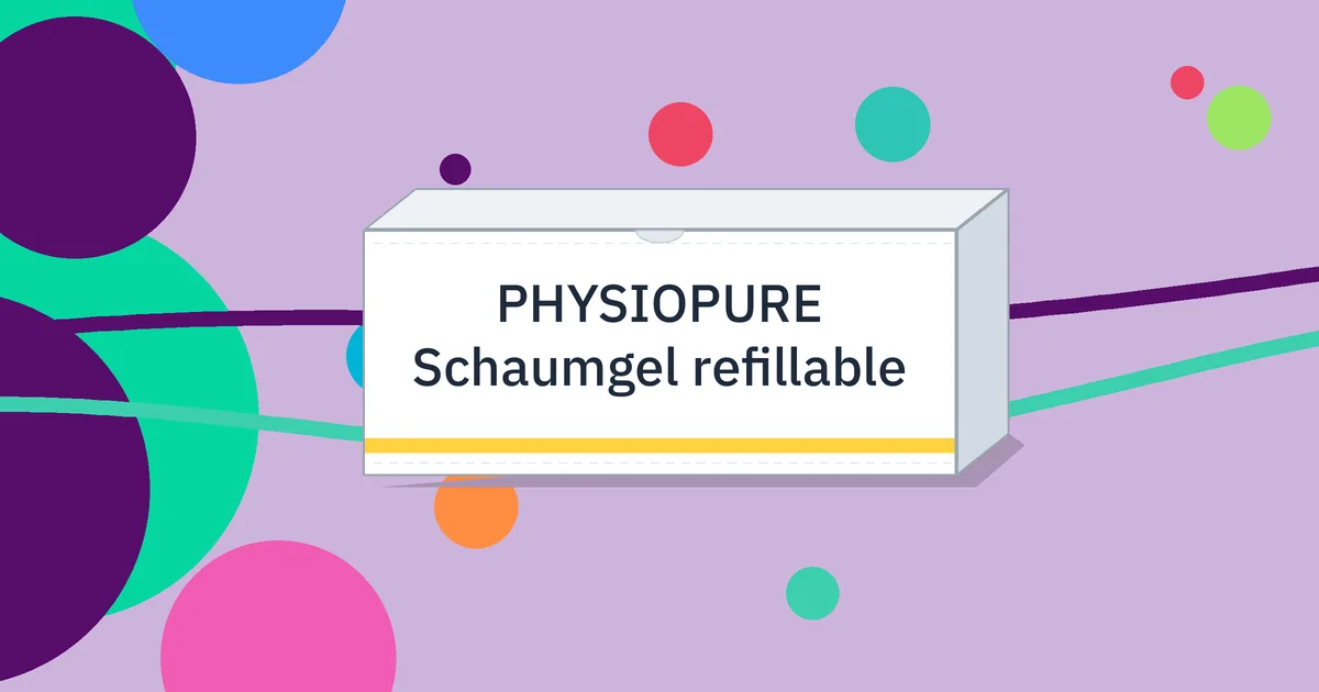 Symbolbild: Packung mit der Aufschrift PHYSIOPURE Schaumgel refillable (PZN 20787634) – Verfügbarkeit und Bezug in Apotheken in Frankfurt am Main