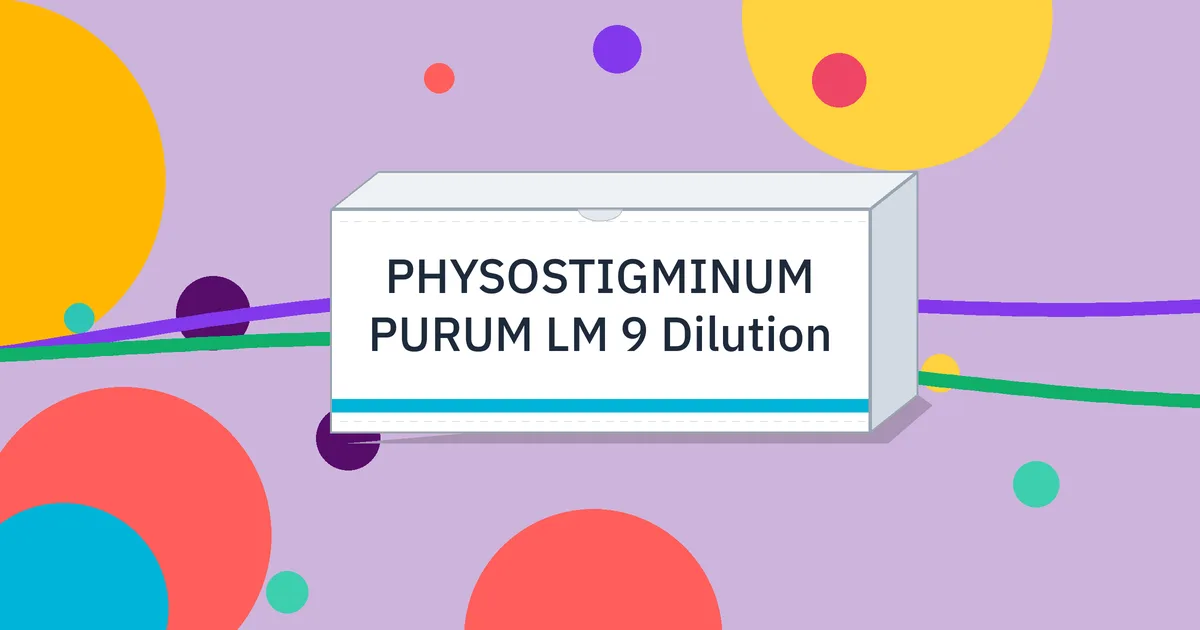 Symbolbild: Packung mit der Aufschrift PHYSOSTIGMINUM PURUM LM 9 Dilution (PZN 13035767) – Verfügbarkeit und Bezug in Apotheken in Frankfurt am Main