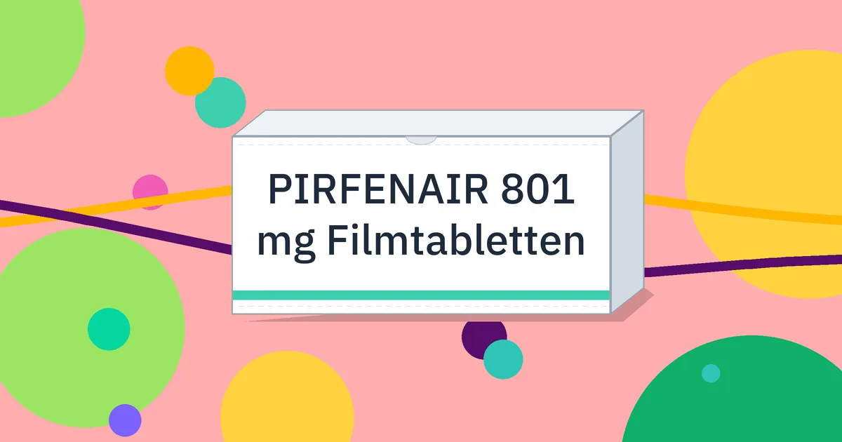 Symbolbild: Packung mit der Aufschrift PIRFENAIR 801 mg Filmtabletten (PZN 17854829) – Verfügbarkeit und Bezug in Apotheken in Frankfurt am Main