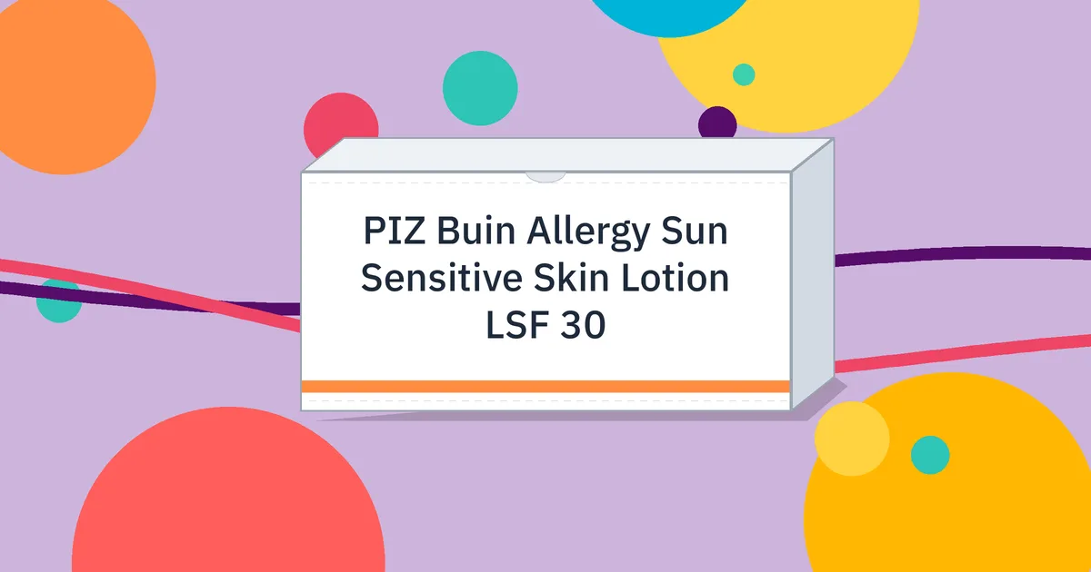 Symbolbild: Packung mit der Aufschrift PIZ Buin Allergy Sun Sensitive Skin Lotion LSF 30 (PZN 17258990) – Verfügbarkeit und Bezug in Apotheken in Frankfurt am Main