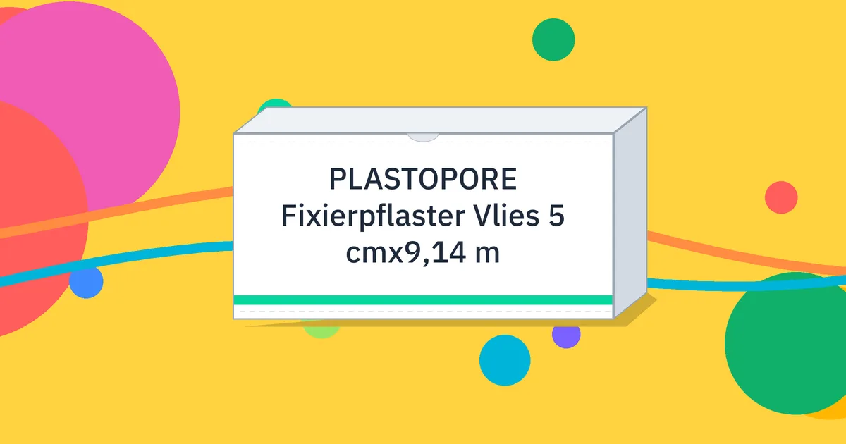 Symbolbild: Packung mit der Aufschrift PLASTOPORE Fixierpflaster Vlies 5 cmx9,14 m (PZN 10269200) – Verfügbarkeit und Bezug in Apotheken in Frankfurt am Main