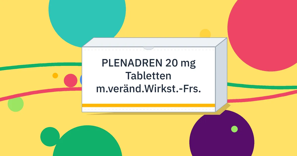 Symbolbild: Packung mit der Aufschrift PLENADREN 20 mg Tabletten m.veränd.Wirkst.-Frs. (PZN 08501606) – Verfügbarkeit und Bezug in Apotheken in Frankfurt am Main