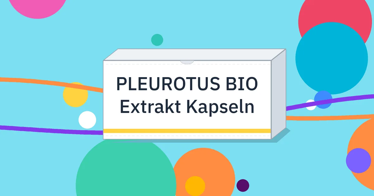 Symbolbild: Packung mit der Aufschrift PLEUROTUS BIO Extrakt Kapseln (PZN 16738593) – Verfügbarkeit und Bezug in Apotheken in Frankfurt am Main