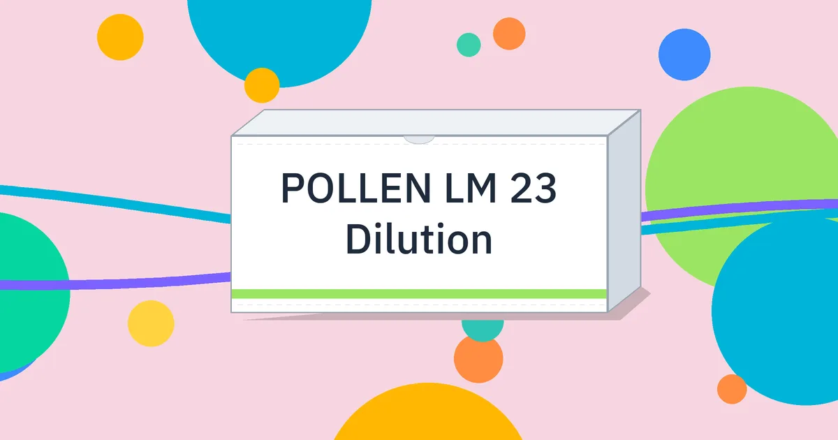 Symbolbild: Packung mit der Aufschrift POLLEN LM 23 Dilution (PZN 13043494) – Verfügbarkeit und Bezug in Apotheken in Frankfurt am Main