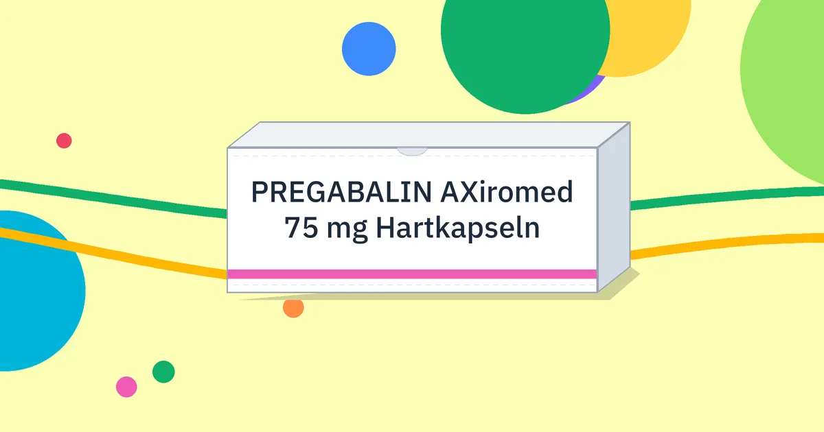 Symbolbild: Packung mit der Aufschrift PREGABALIN AXiromed 75 mg Hartkapseln (PZN 18488491) – Verfügbarkeit und Bezug in Apotheken in Frankfurt am Main