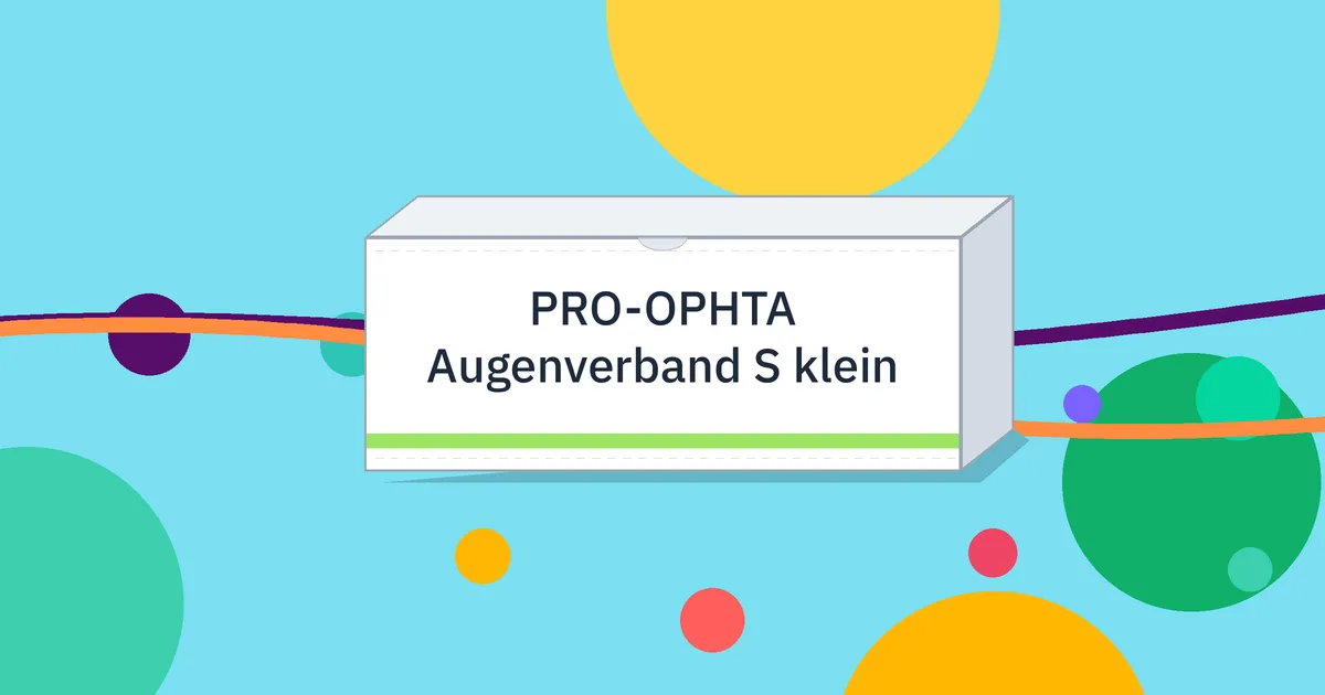 Symbolbild: Packung mit der Aufschrift PRO-OPHTA Augenverband S klein (PZN 19657607) – Verfügbarkeit und Bezug in Apotheken in Frankfurt am Main