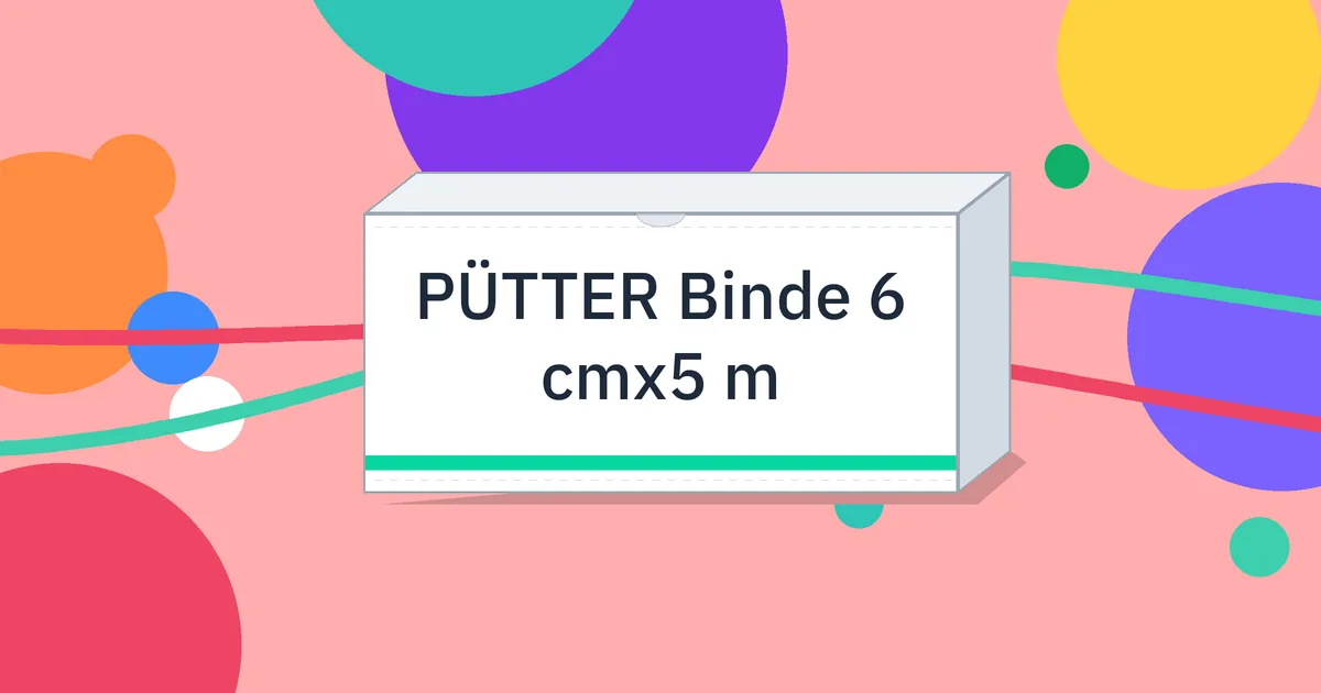 Symbolbild: Packung mit der Aufschrift PÜTTER Binde 6 cmx5 m (PZN 01525532) – Verfügbarkeit und Bezug in Apotheken in Frankfurt am Main