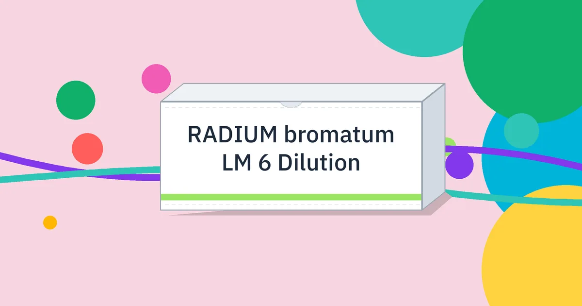Symbolbild: Packung mit der Aufschrift RADIUM bromatum LM 6 Dilution (PZN 02603501) – Verfügbarkeit und Bezug in Apotheken in Frankfurt am Main