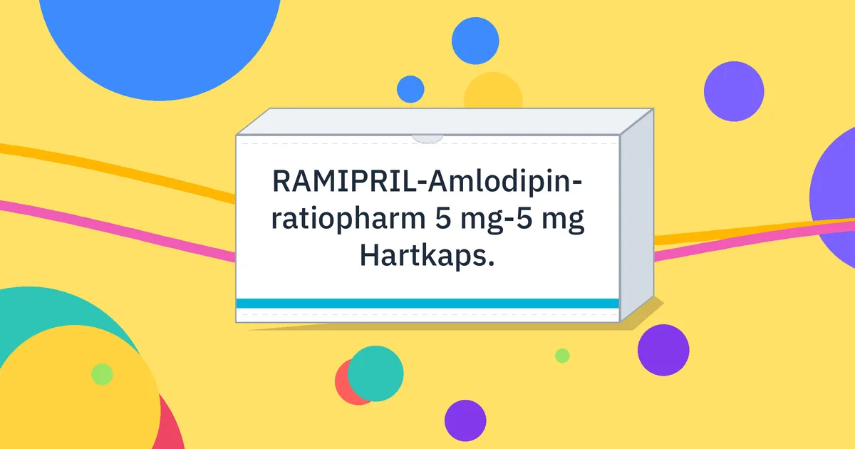 Symbolbild: Packung mit der Aufschrift RAMIPRIL-Amlodipin-ratiopharm 5 mg-5 mg Hartkaps. (PZN 13752747) – Verfügbarkeit und Bezug in Apotheken in Frankfurt am Main