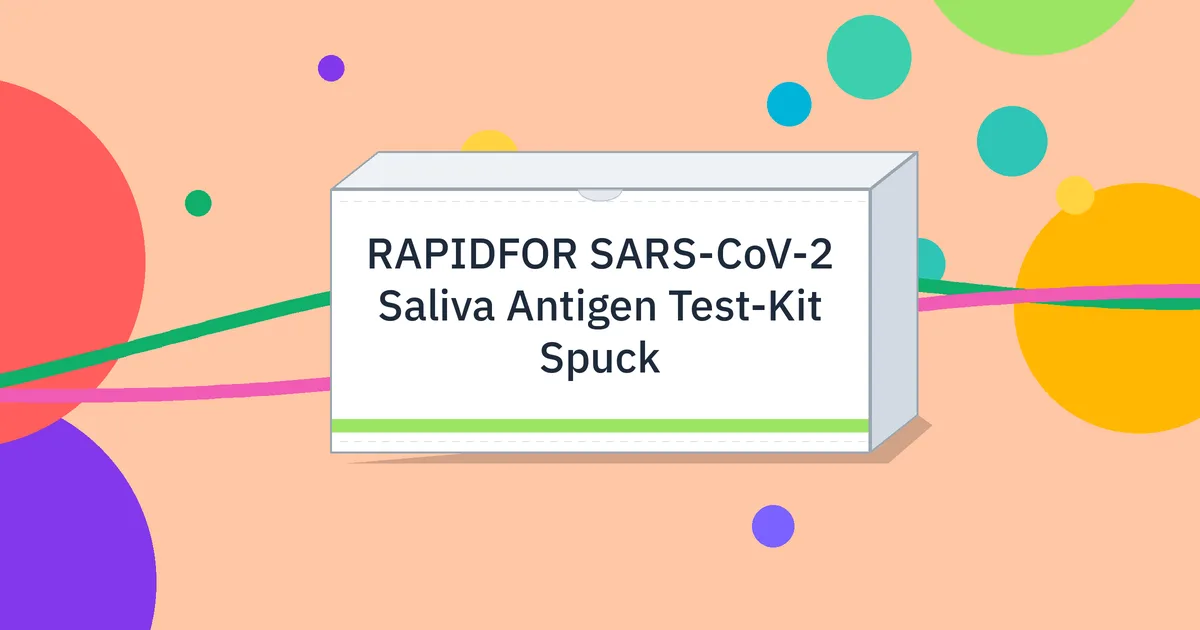 Symbolbild: Packung mit der Aufschrift RAPIDFOR SARS-CoV-2 Saliva Antigen Test-Kit Spuck (PZN 17295318) – Verfügbarkeit und Bezug in Apotheken in Frankfurt am Main