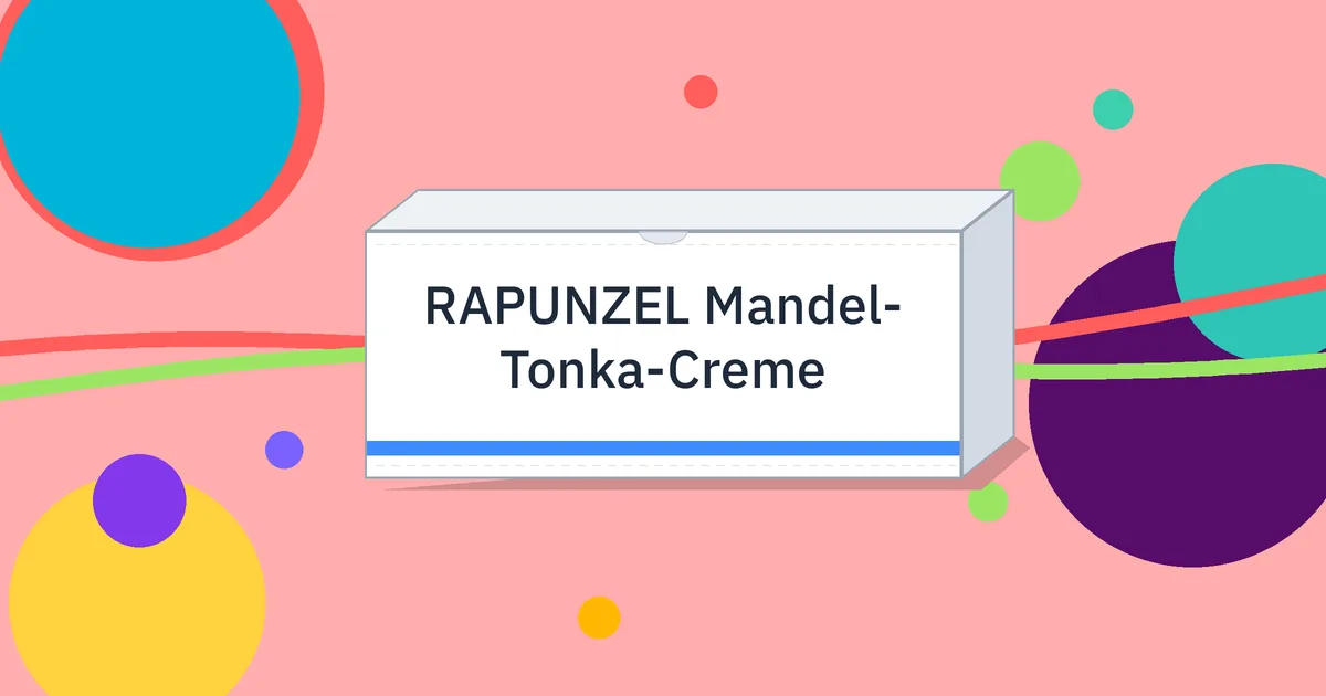 Symbolbild: Packung mit der Aufschrift RAPUNZEL Mandel-Tonka-Creme (PZN 20308958) – Verfügbarkeit und Bezug in Apotheken in Frankfurt am Main