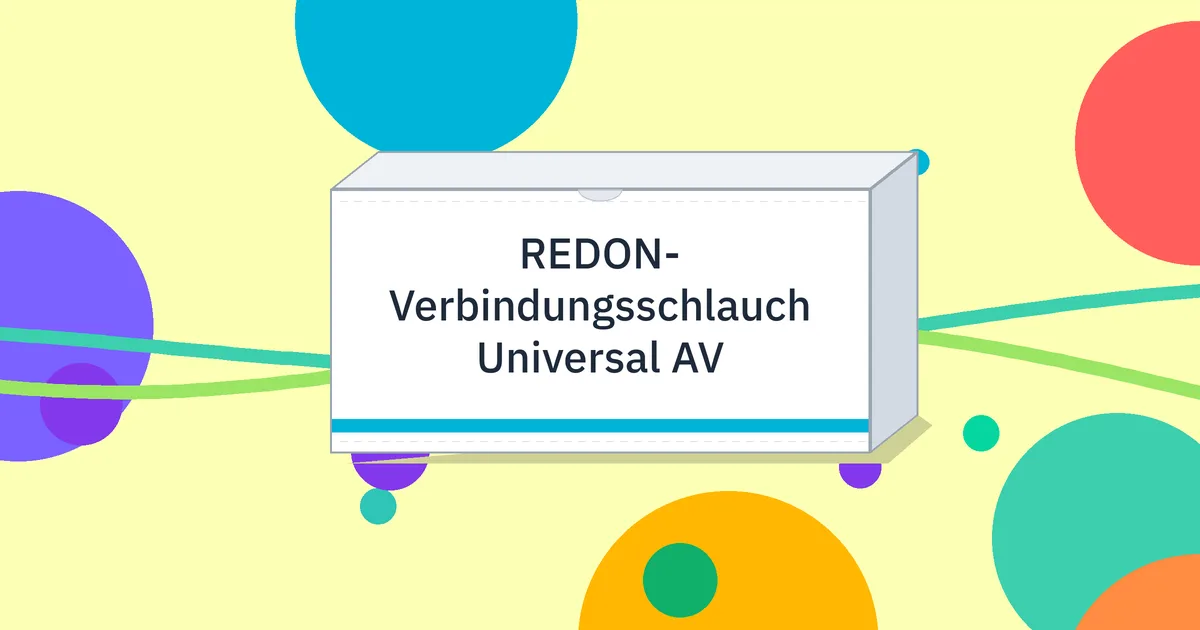 Symbolbild: Packung mit der Aufschrift REDON-Verbindungsschlauch Universal AV (PZN 17485591) – Verfügbarkeit und Bezug in Apotheken in Frankfurt am Main