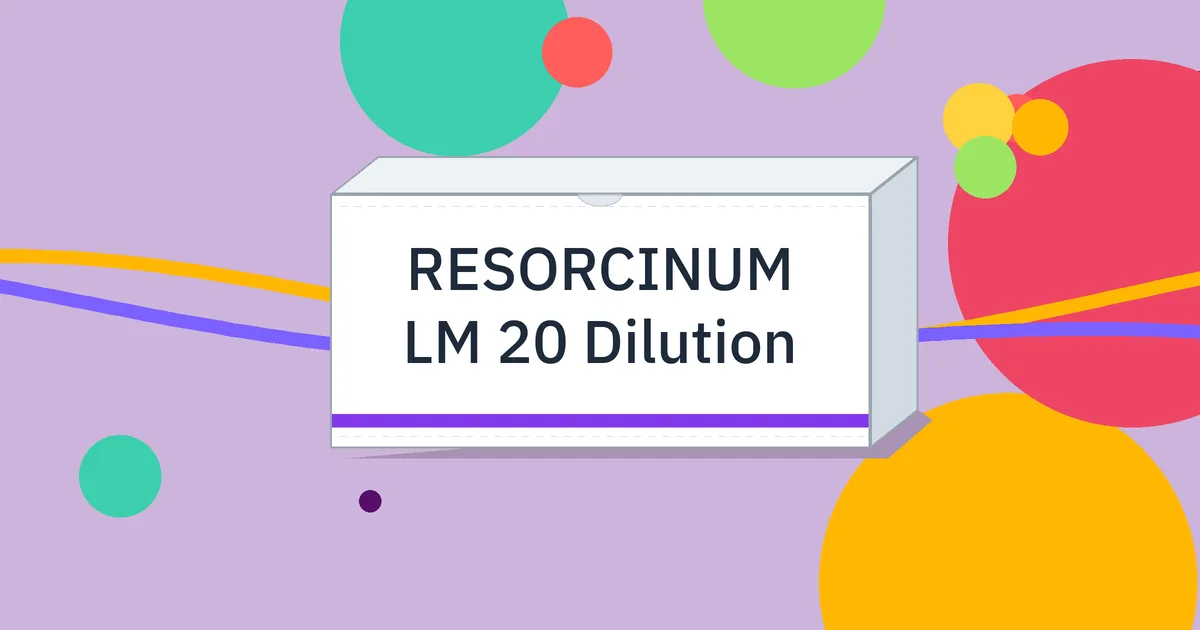 Symbolbild: Packung mit der Aufschrift RESORCINUM LM 20 Dilution (PZN 13047227) – Verfügbarkeit und Bezug in Apotheken in Frankfurt am Main