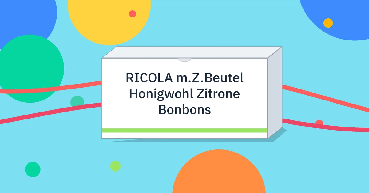 Symbolbild: Packung mit der Aufschrift RICOLA m.Z.Beutel Honigwohl Zitrone Bonbons (PZN 20023701) – Verfügbarkeit und Bezug in Apotheken in Frankfurt am Main