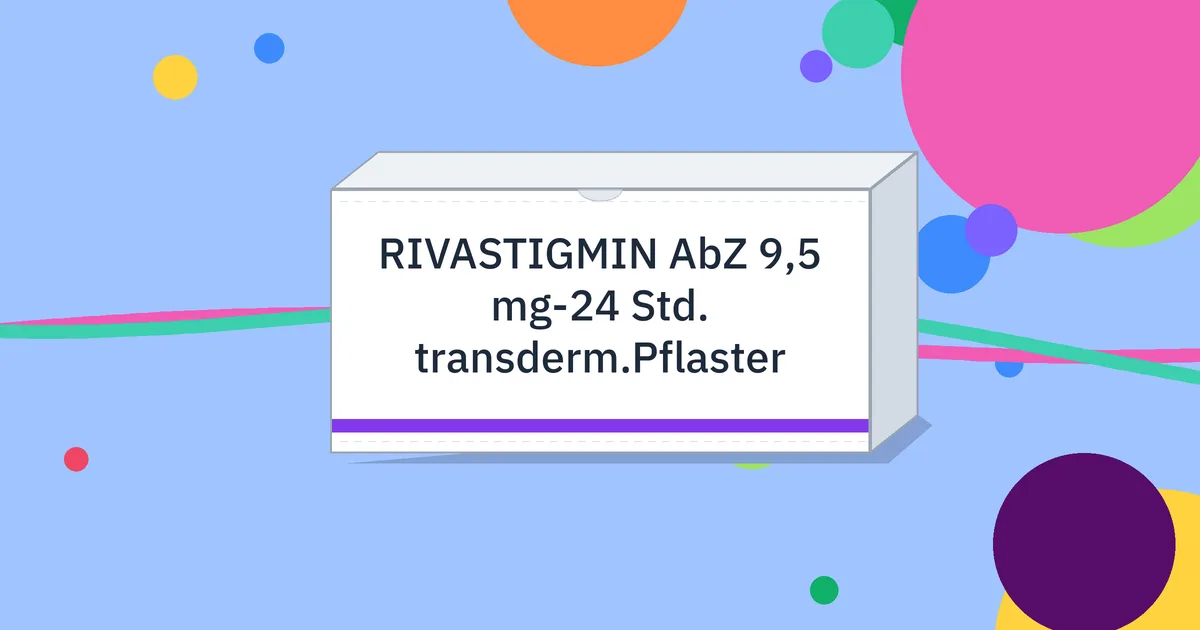 Symbolbild: Packung mit der Aufschrift RIVASTIGMIN AbZ 9,5 mg-24 Std. transderm.Pflaster (PZN 04708747) – Verfügbarkeit und Bezug in Apotheken in Frankfurt am Main