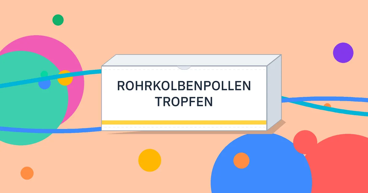 Symbolbild: Packung mit der Aufschrift ROHRKOLBENPOLLEN TROPFEN (PZN 15229777) – Verfügbarkeit und Bezug in Apotheken in Frankfurt am Main