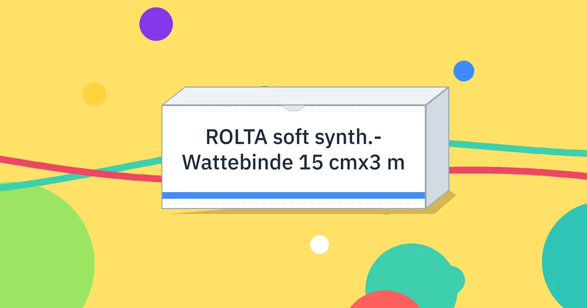 Symbolbild: Packung mit der Aufschrift ROLTA soft synth.-Wattebinde 15 cmx3 m (PZN 00693977) – Verfügbarkeit und Bezug in Apotheken in Frankfurt am Main