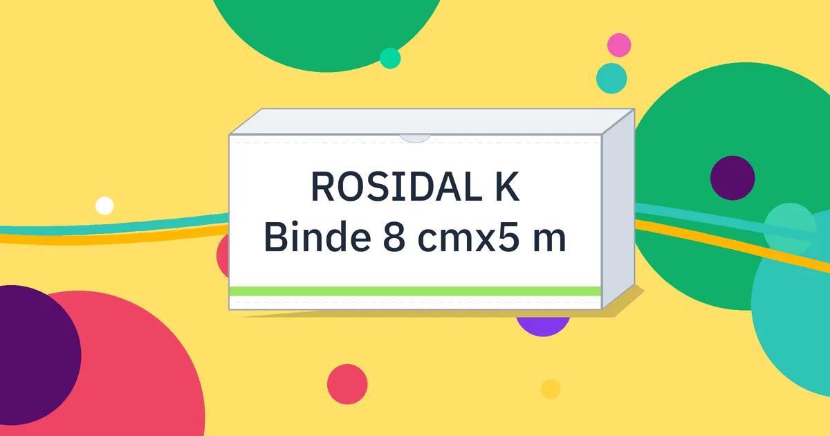 Symbolbild: Packung mit der Aufschrift ROSIDAL K Binde 8 cmx5 m (PZN 18298052) – Verfügbarkeit und Bezug in Apotheken in Frankfurt am Main