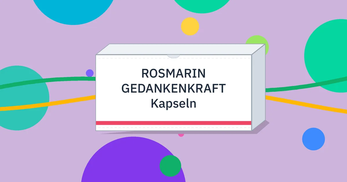 Symbolbild: Packung mit der Aufschrift ROSMARIN GEDANKENKRAFT Kapseln (PZN 20009871) – Verfügbarkeit und Bezug in Apotheken in Frankfurt am Main